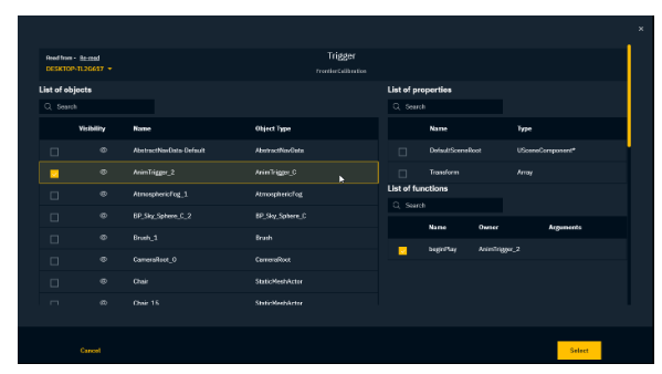 Create animation trigger using Blueprint functions