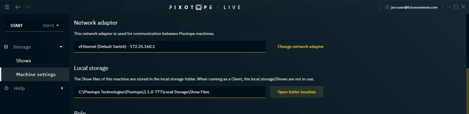 Show files - where your SETUP is stored